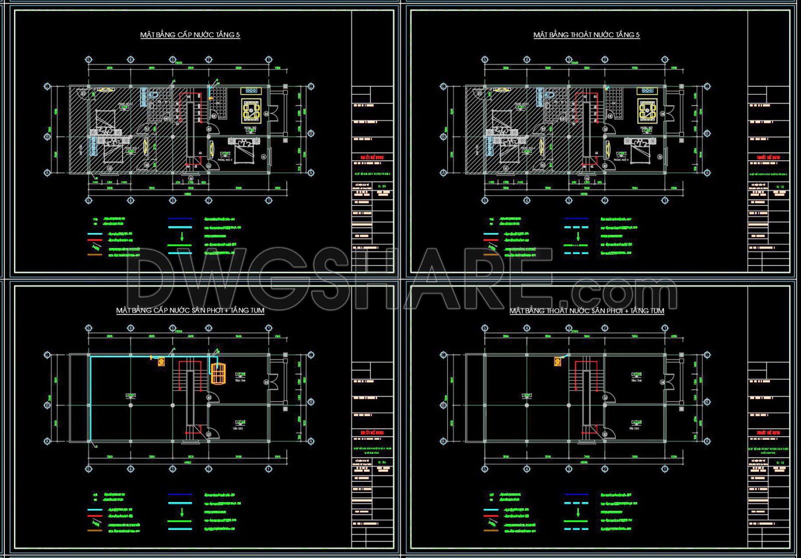 113. CAD drawings detailing the design of water supply and drainage ...