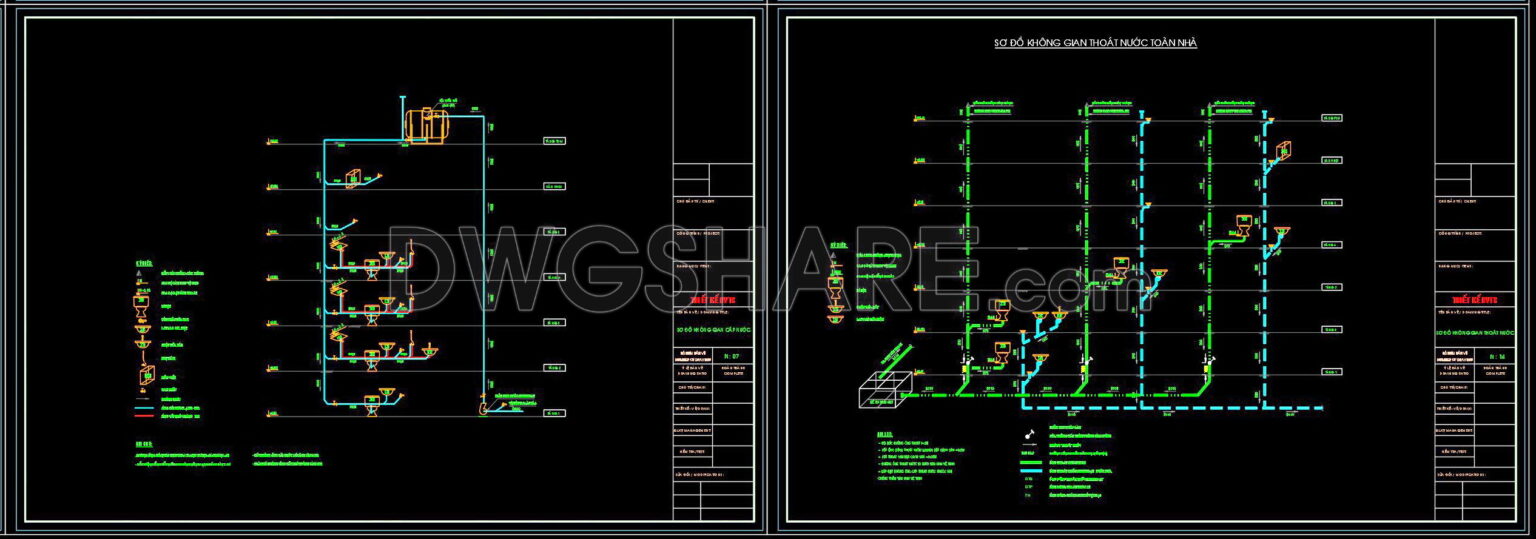 113. CAD drawings detailing the design of water supply and drainage ...