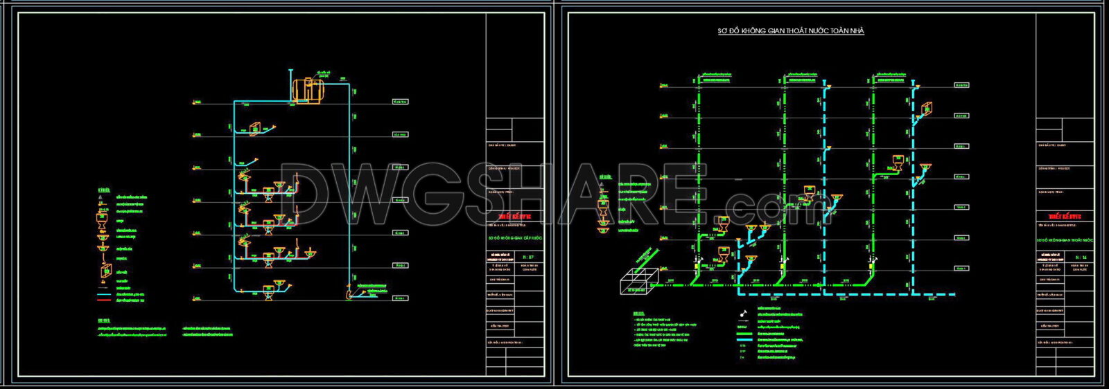 113. CAD drawings detailing the design of water supply and drainage ...