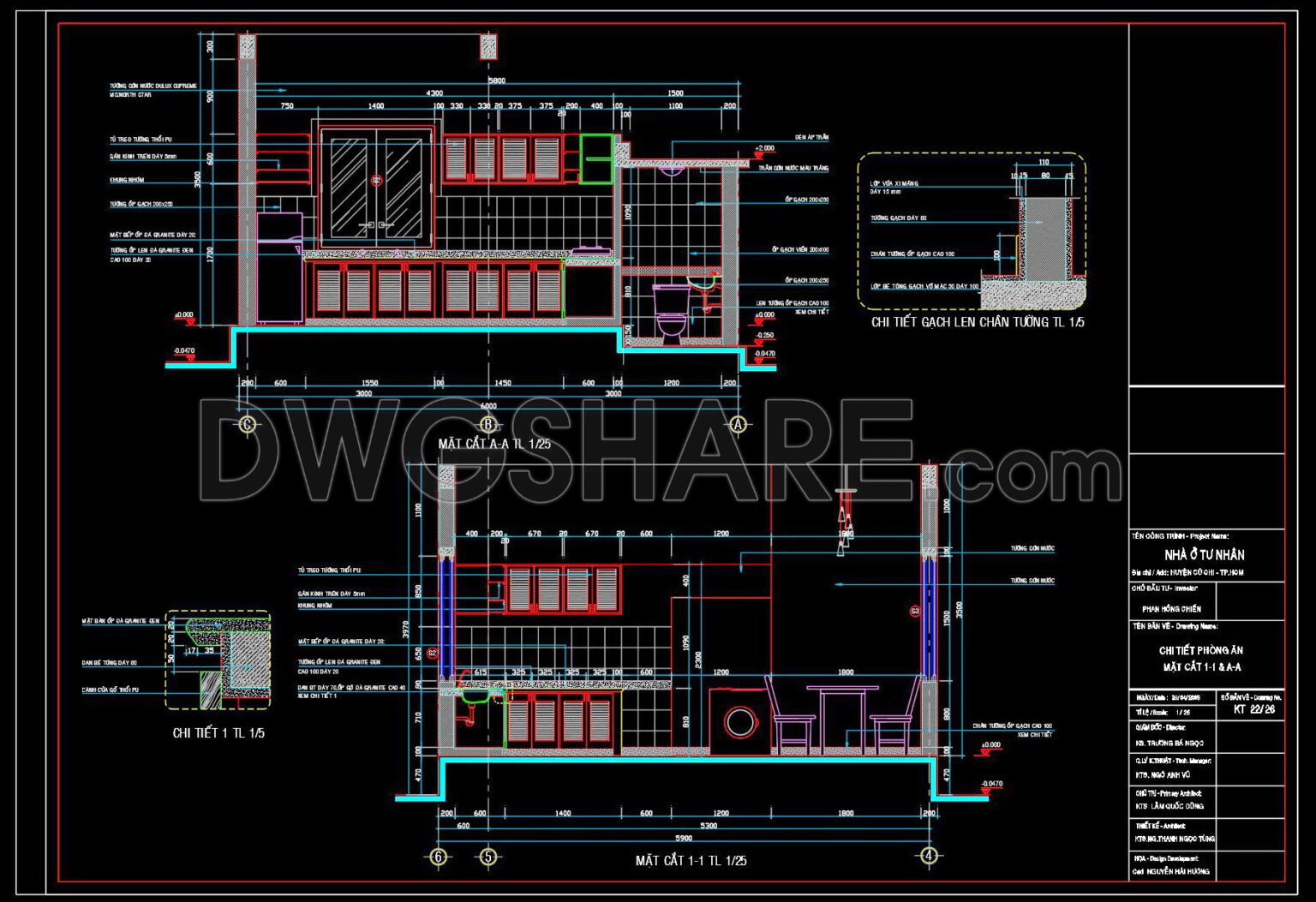 120. CAD technical drawings of kitchen cabinets for the house