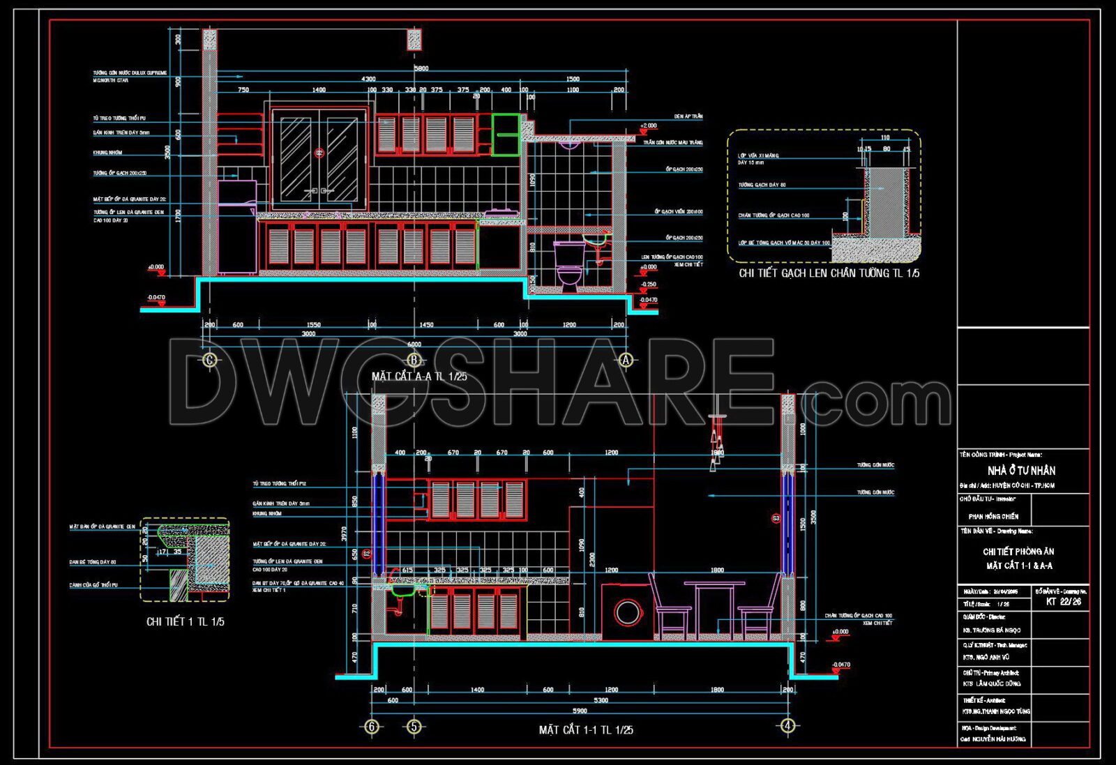 120. CAD technical drawings of kitchen cabinets for the house