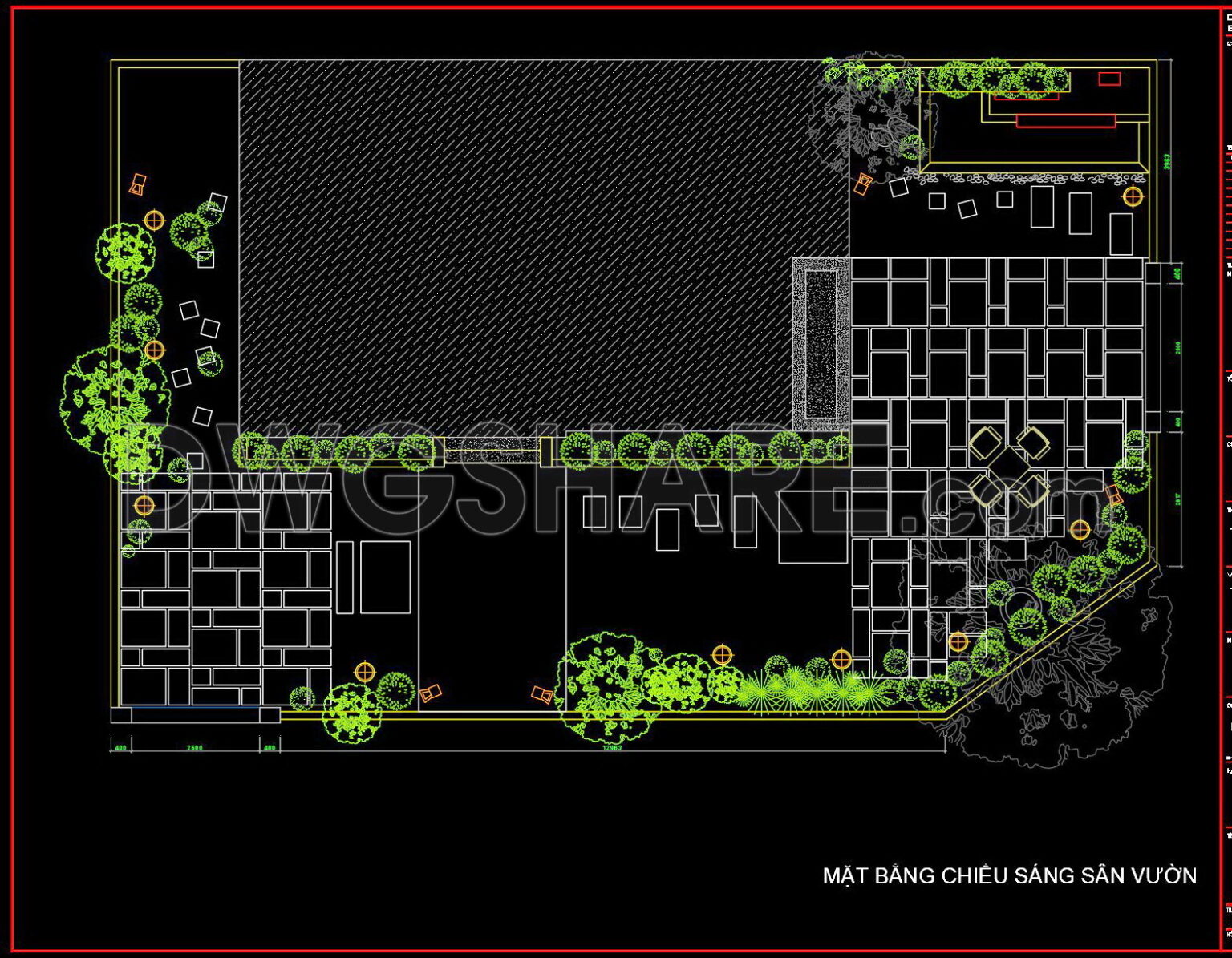 132. CAD Drawings of Landscape Design Plans for Villa Garden