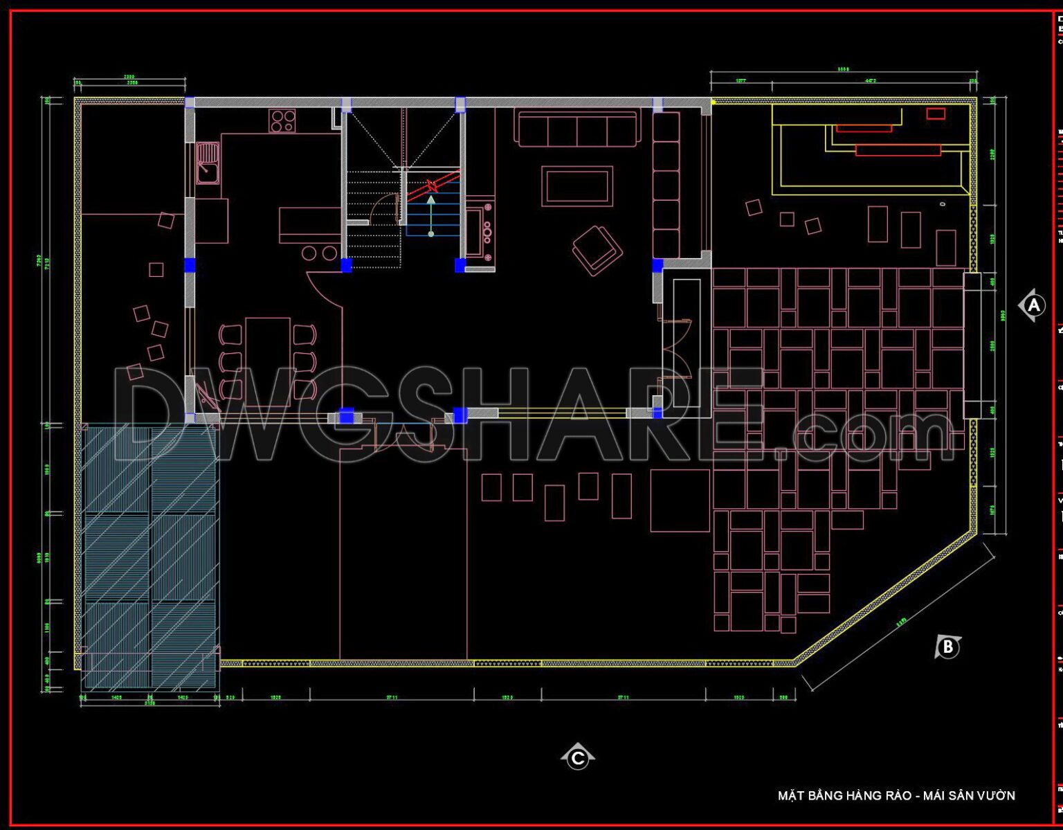 132. CAD Drawings of Landscape Design Plans for Villa Garden