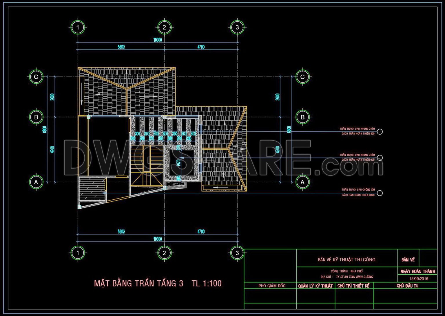 151. Detailed CAD drawings for the ceiling layout design of a 3-story ...