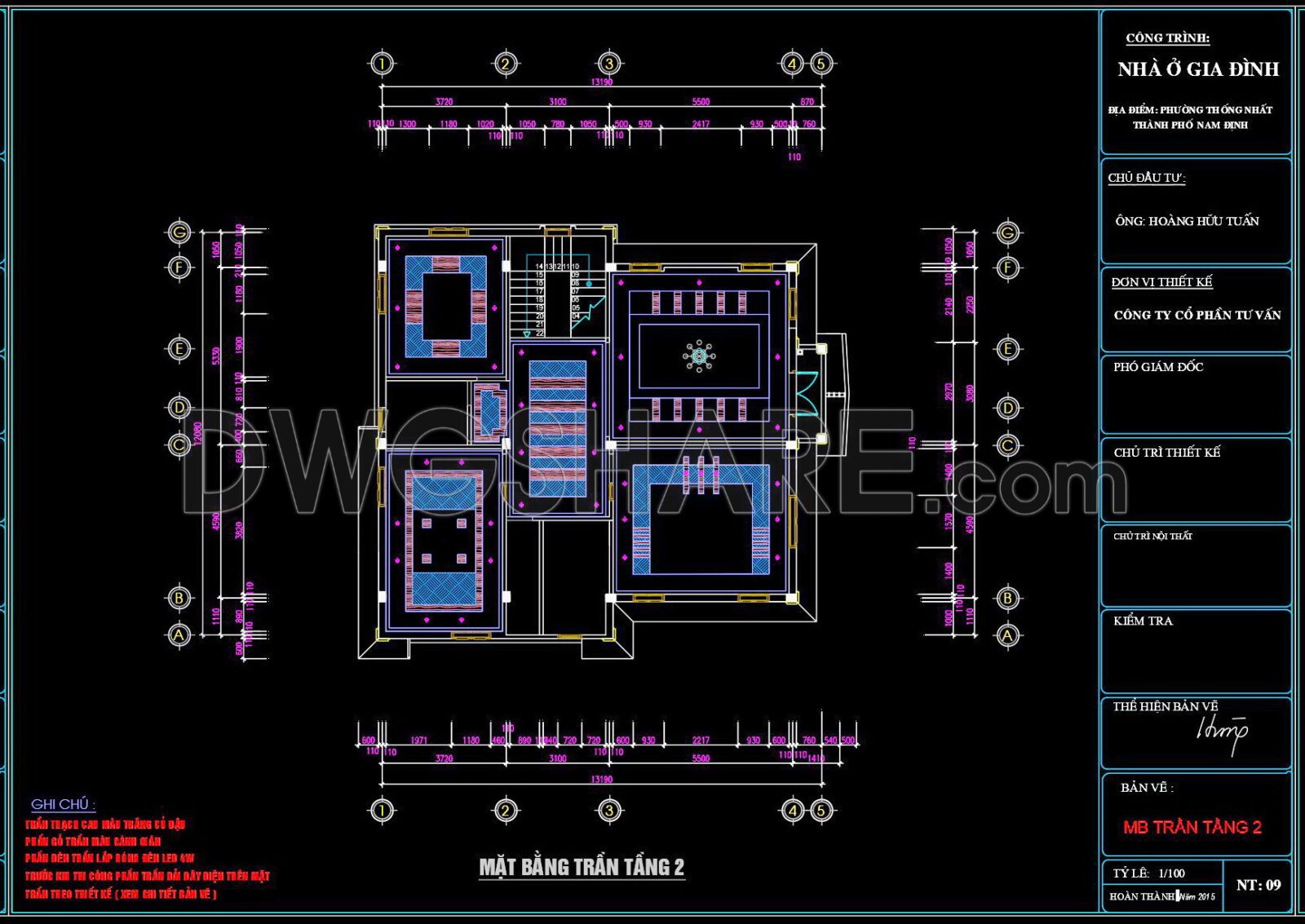 154. Detailed CAD drawings for the ceiling layout design of a 3-story ...