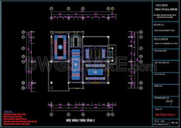 154. Detailed CAD drawings for the ceiling layout design of a 3-story ...