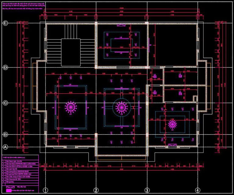 156. Detailed CAD drawings for the ceiling layout design of a 4-story ...