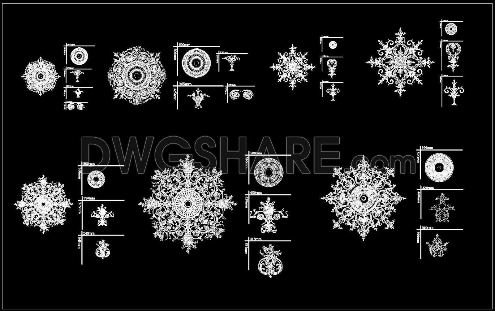 184. Free Download of Decorative Pattern Design CAD Blocks