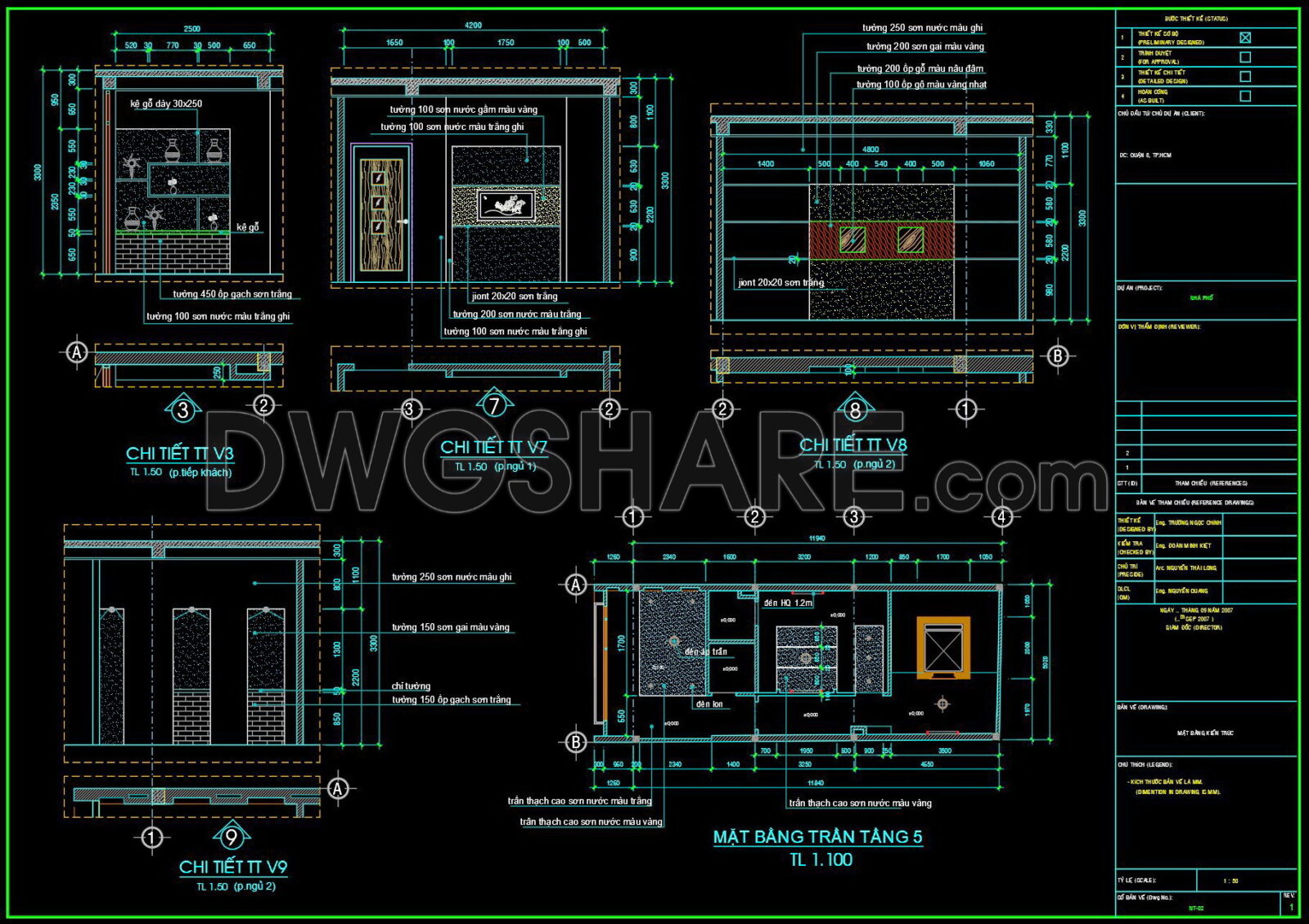 21. Download detailed CAD drawings of interior wall elevations for the living room and bedroom