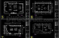 26. Cad drawings of 16 clothing store floor plan designs for download