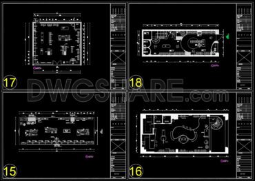 27. Cad drawings of 18 clothing store floor plan designs for download