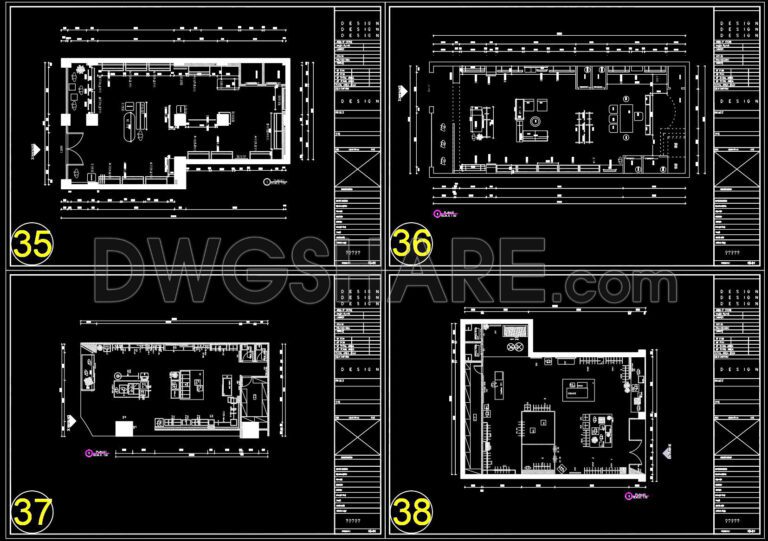 28. Cad drawings of 18 clothing store floor plan designs for download