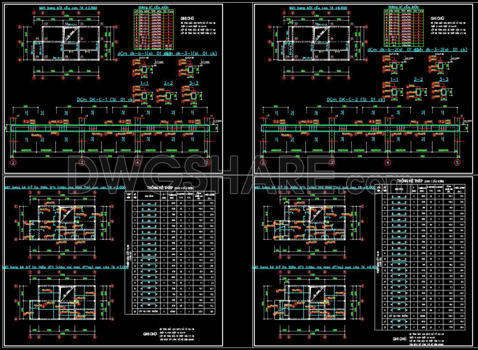 284. Structural Drawings Of 3-Story House A Complete Project 6m x 17m ...