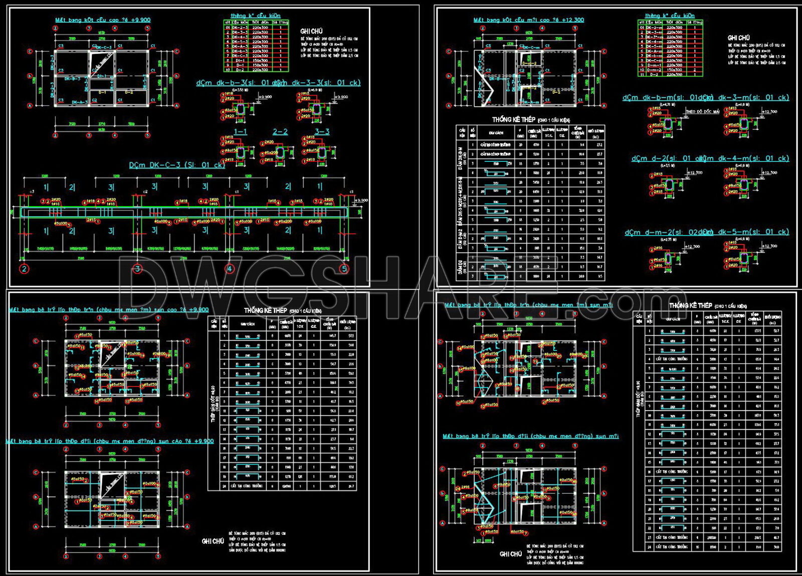 284. Structural Drawings Of 3-Story House A Complete Project 6m x 17m ...