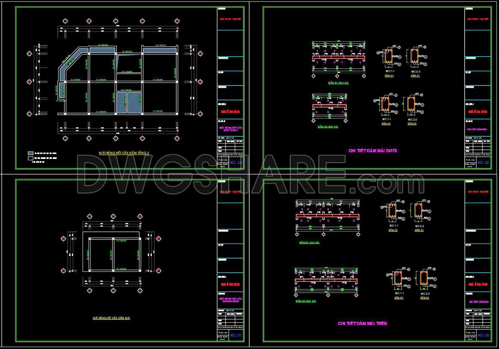 285. Structural Drawings Of 3-Story House A Complete Project 8.2m x 15m ...