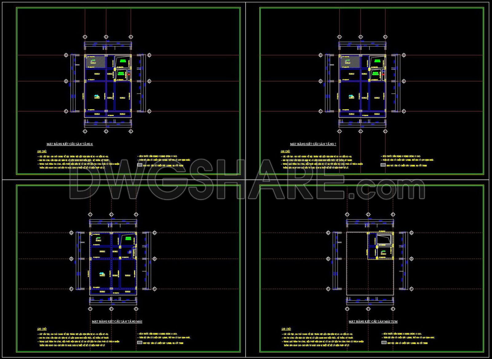286. Structural Drawings Of 7-Story House A Complete Project 9.2m x 7 ...