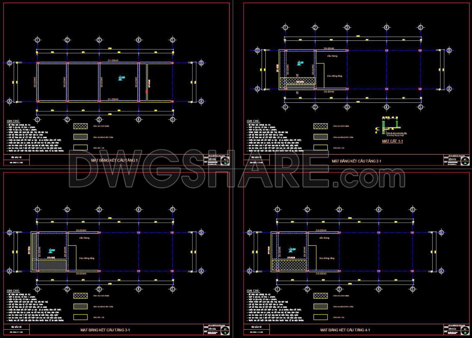 288. Structural Drawings Of 4-Story House A Complete Project 5m x 17m ...