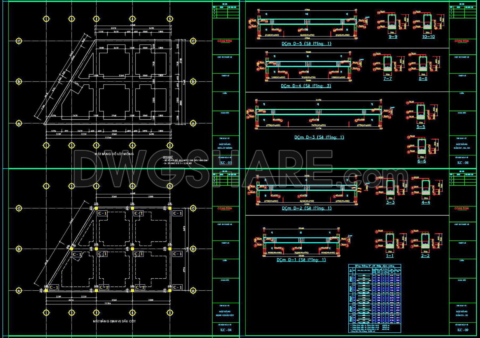 290. Structural Drawings Of 4-Story House A Complete Project 9m x 12.3m ...