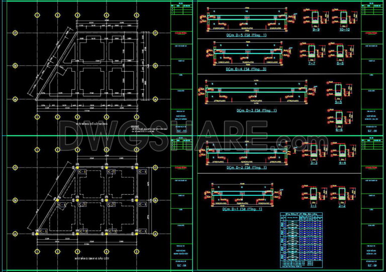 290. Structural Drawings Of 4-Story House A Complete Project 9m x 12.3m ...