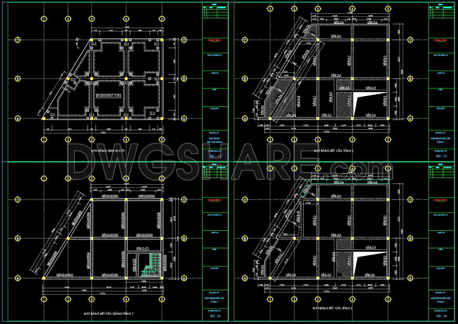 290. Structural Drawings Of 4-Story House A Complete Project 9m x 12.3m ...