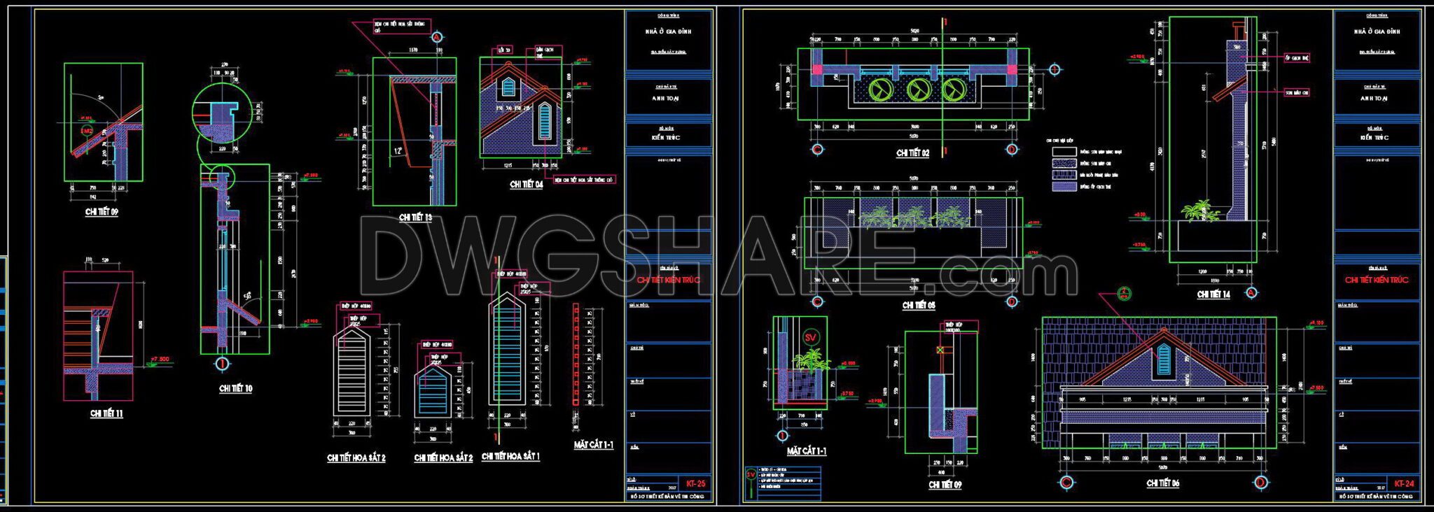 369. Free download of CAD drawings of architectural details