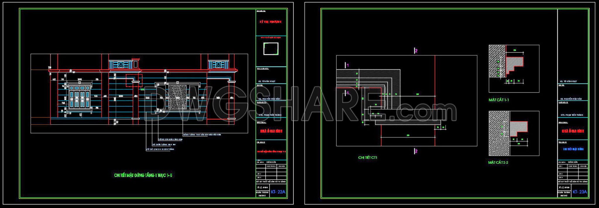 371. Free download of CAD drawings of architectural details
