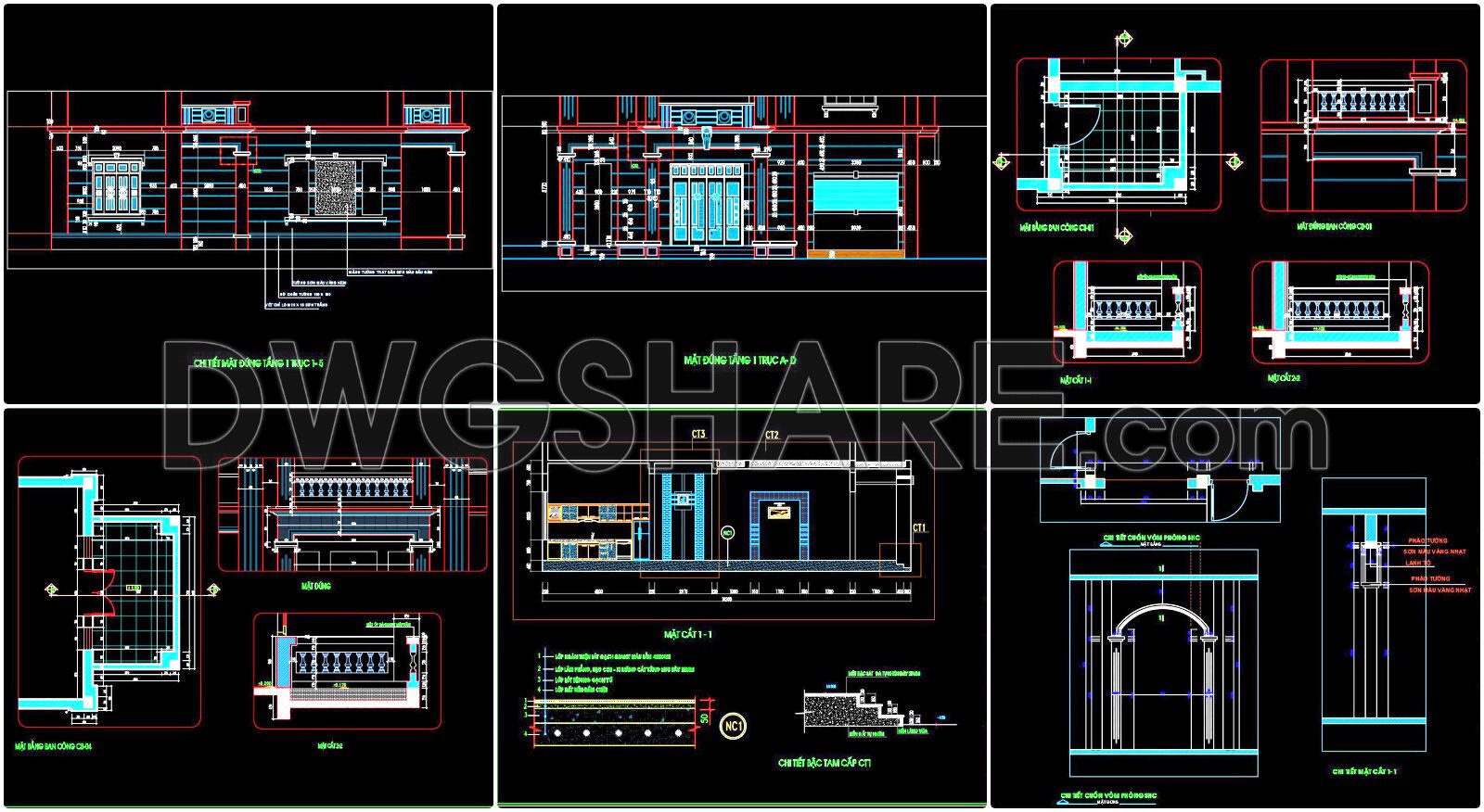 371. Free download of CAD drawings of architectural details