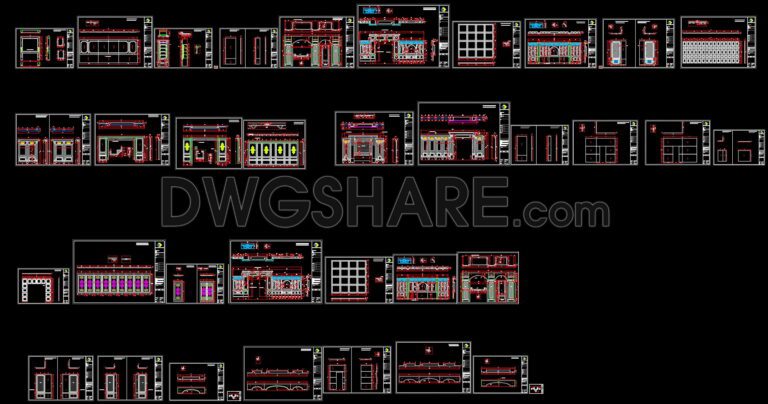 372. Download detailed CAD drawings of solid wood wall cladding for villas