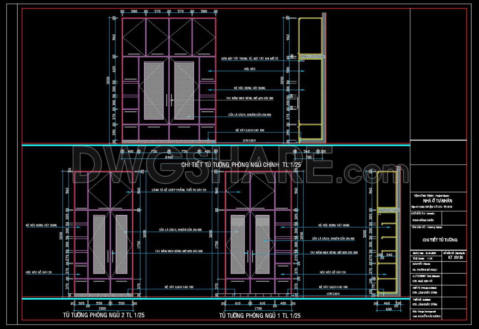 44. Download CAD drawings for interior design of bedroom
