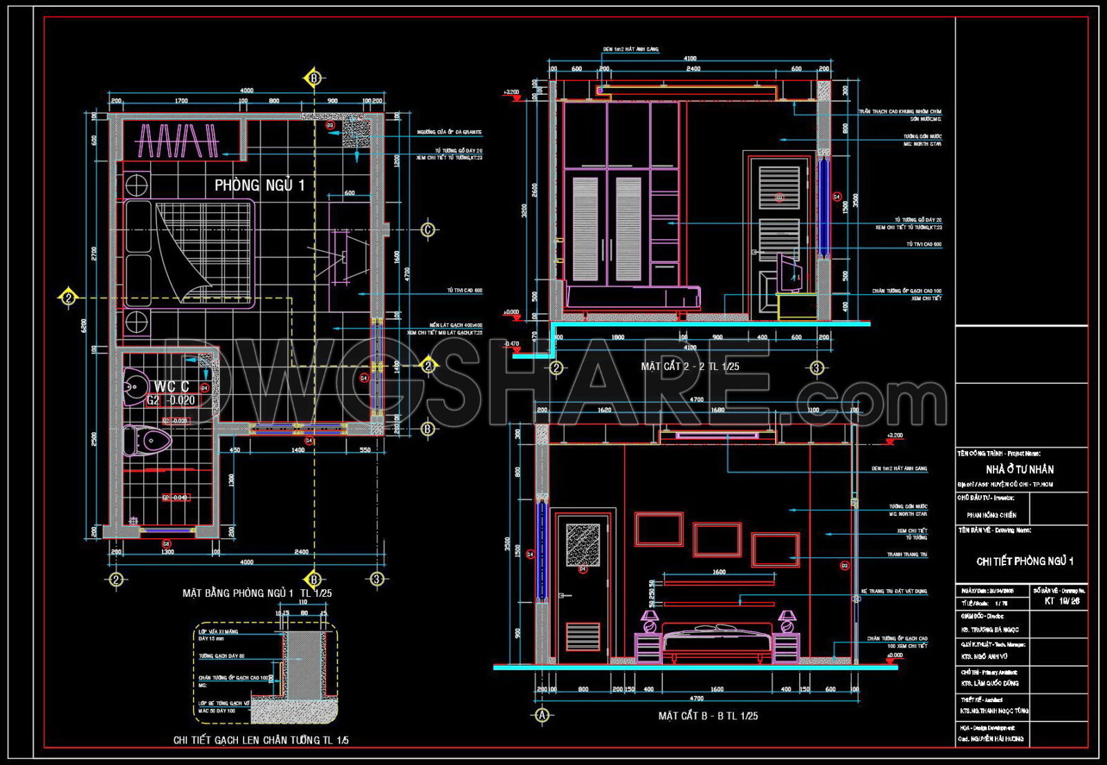 44. Download CAD drawings for interior design of bedroom