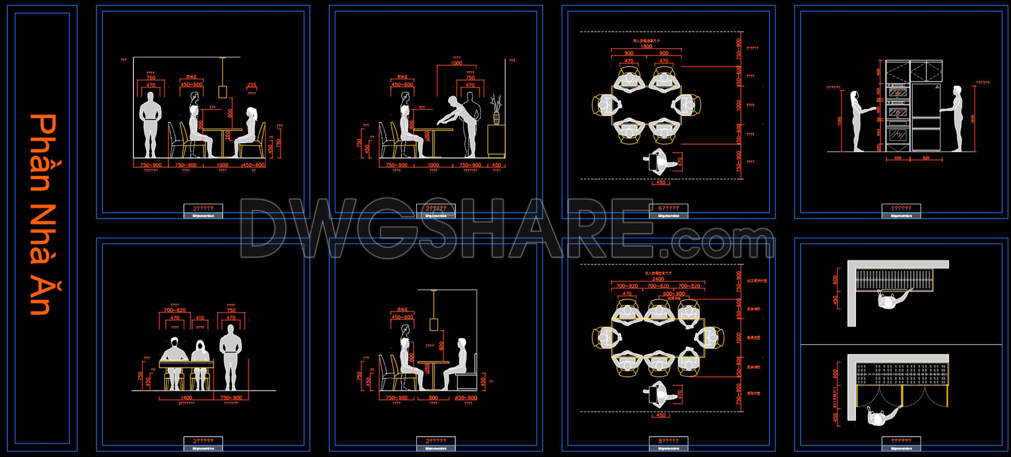 57. Download CAD Dynamic Blocks Library for Dining Rooms