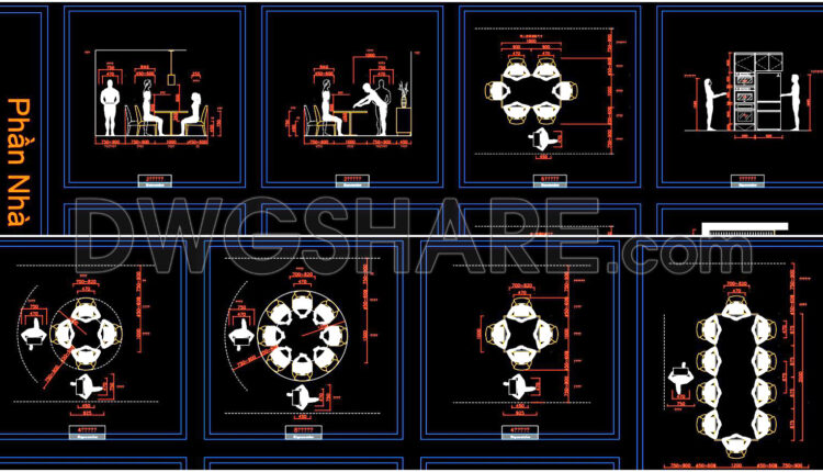 57. Download Cad Dynamic Blocks Library For Dining Rooms - Free Cad ...