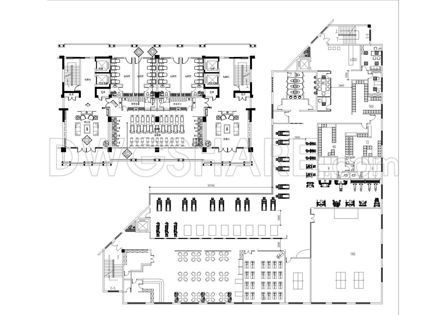 59. Download free upgraded CAD floor plan drawings specifically for the gym