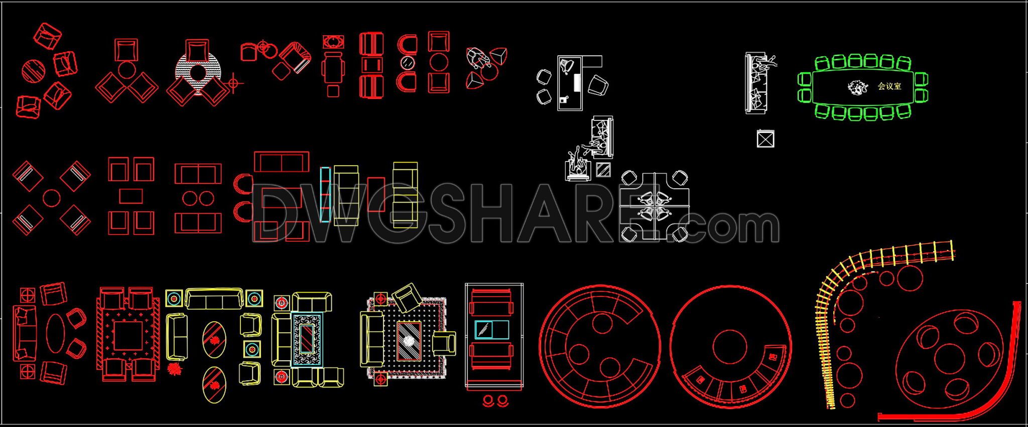 60. Download CAD drawings of meeting room layouts and conference room ...