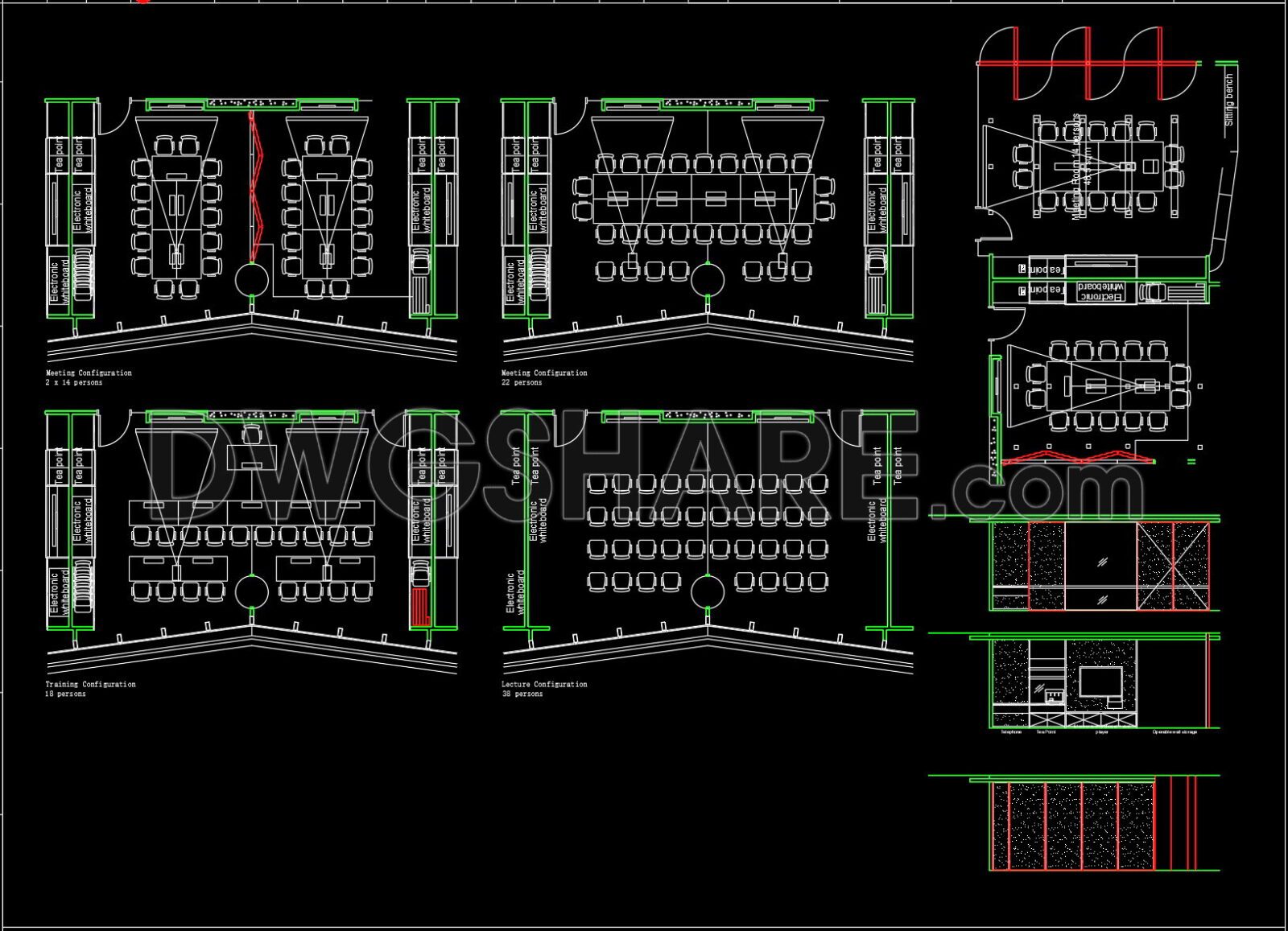 60. Download CAD drawings of meeting room layouts and conference room ...