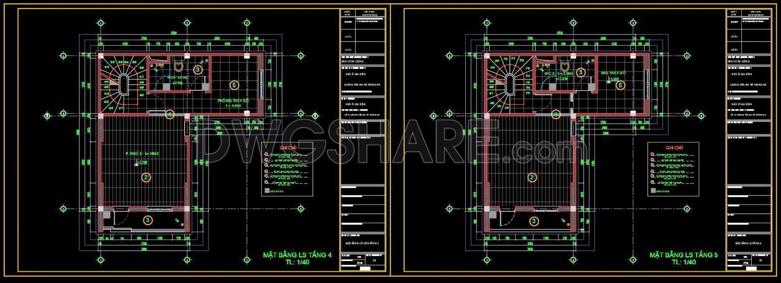 62. Download free detailed CAD drawings of floor plans for a 4-story ...