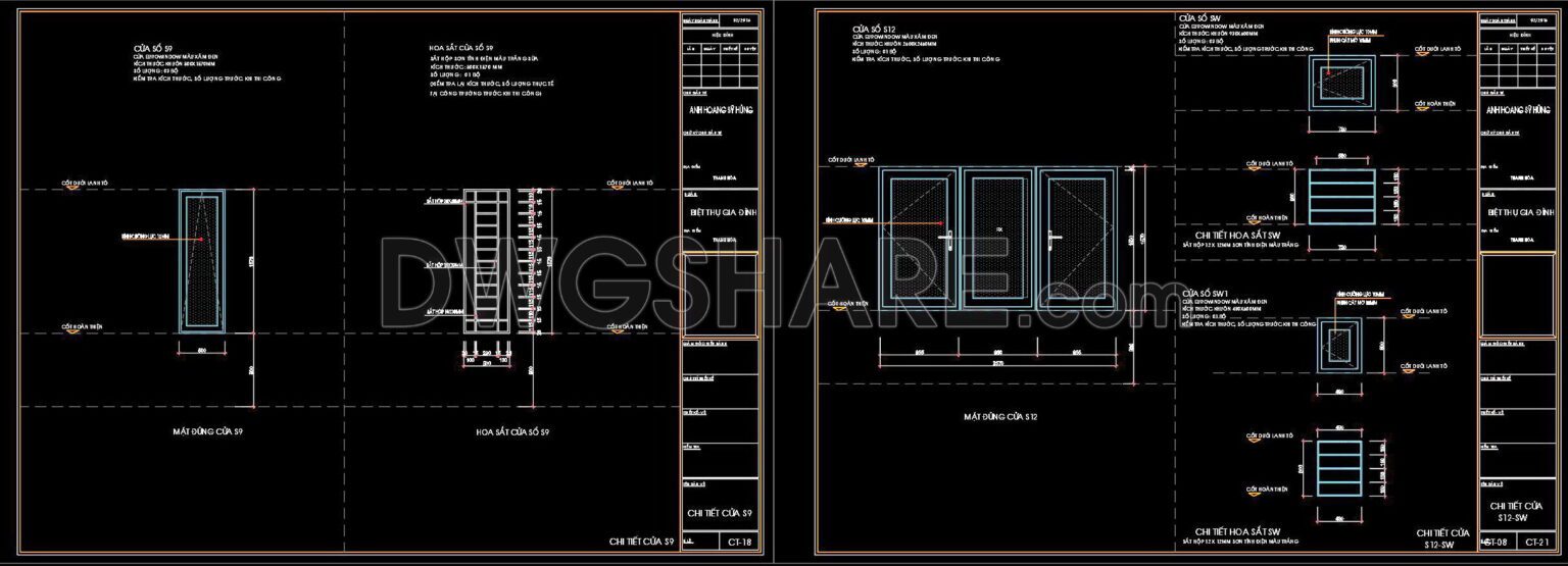 623. Detailed CAD Drawings Of Doors, Windows For Download