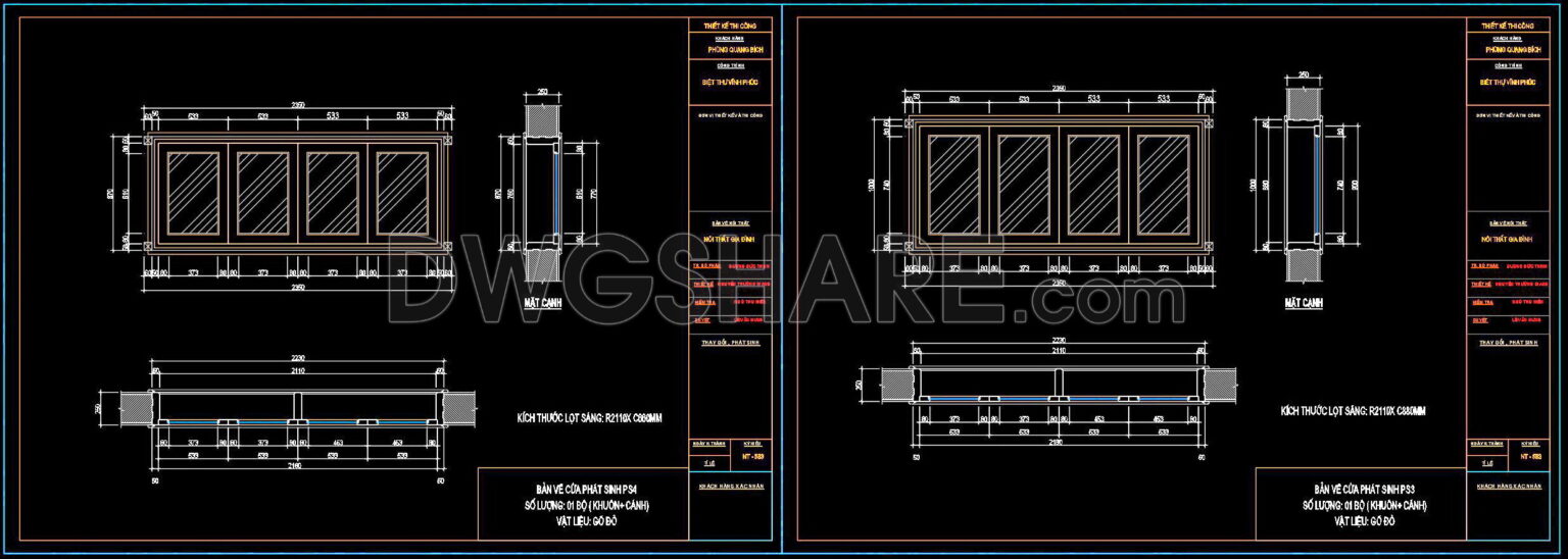 624. Detailed CAD Drawings Of Doors, Windows For Download