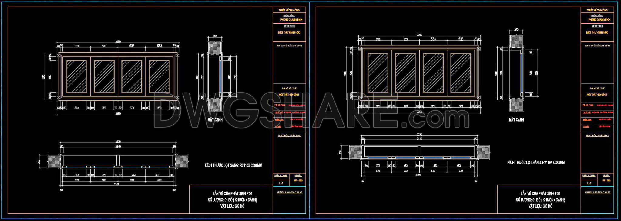 624. Detailed CAD Drawings Of Doors, Windows For Download