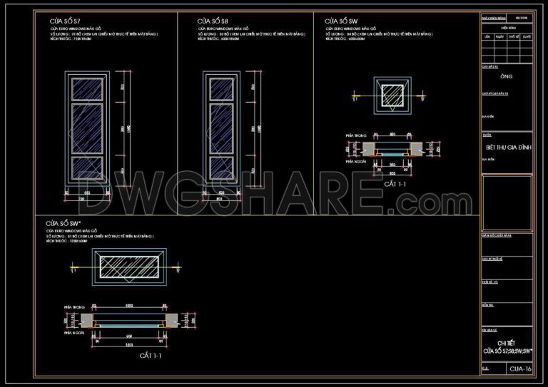 634. Detailed CAD Drawings Of Doors, Windows For Download