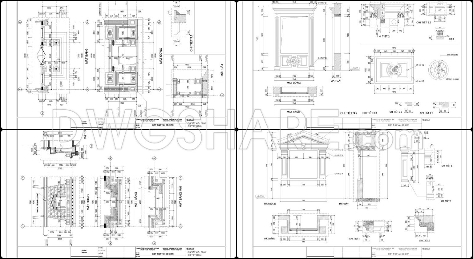 676. Download Architectural PDF Drawings for a 3-Story European Classic ...