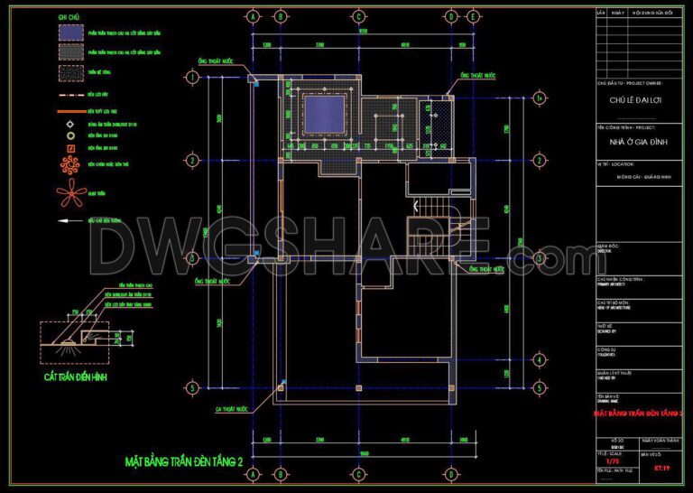 163. Detailed CAD drawings for the ceiling layout design of a 2-story ...