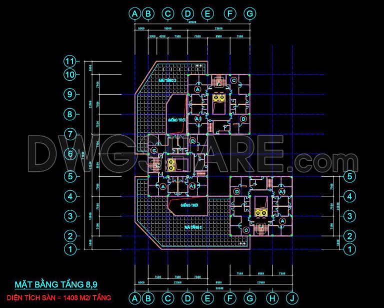18. CAD drawings of a 17-story high-rise residential building project ...