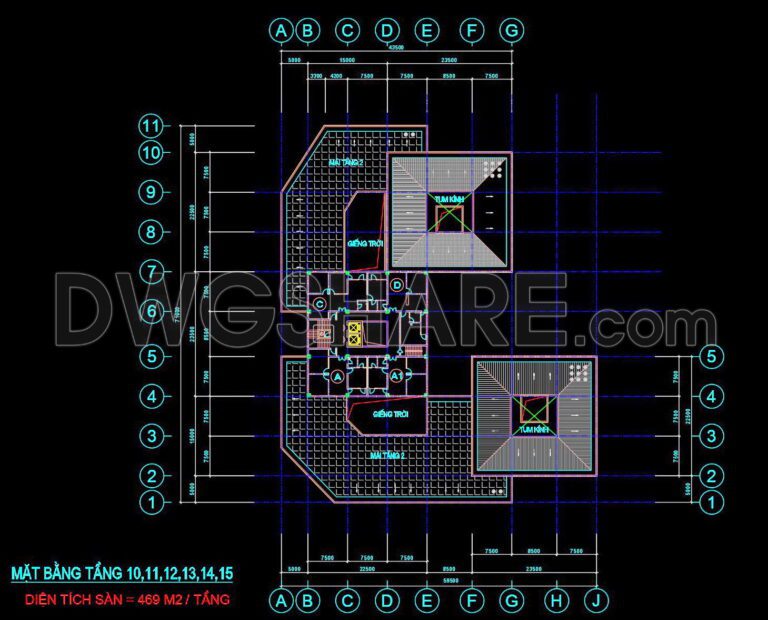 18. CAD drawings of a 17-story high-rise residential building project ...
