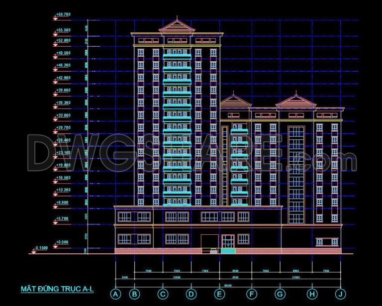 18. CAD drawings of a 17-story high-rise residential building project ...