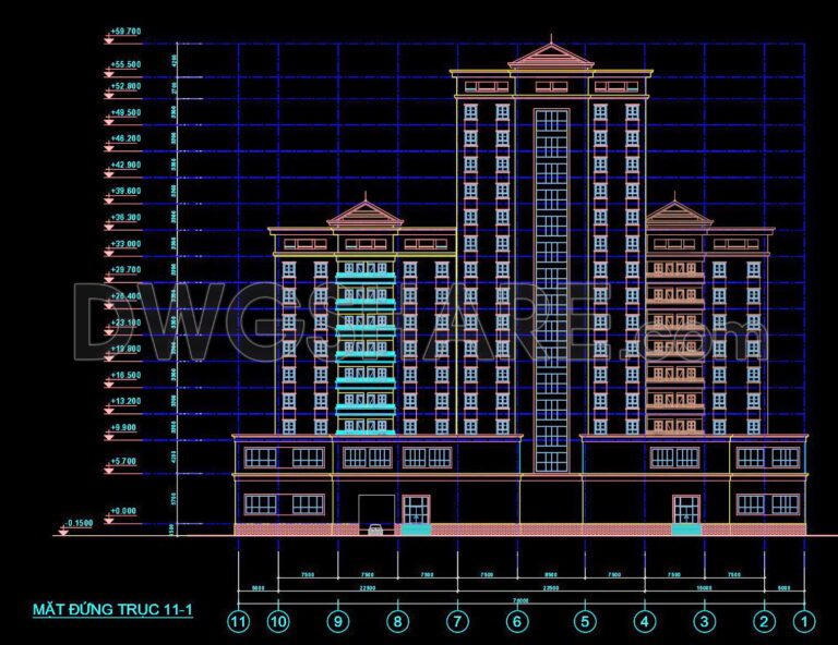 18. CAD drawings of a 17-story high-rise residential building project ...