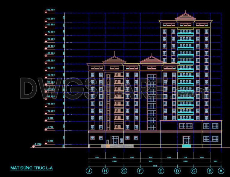 18. CAD drawings of a 17-story high-rise residential building project ...