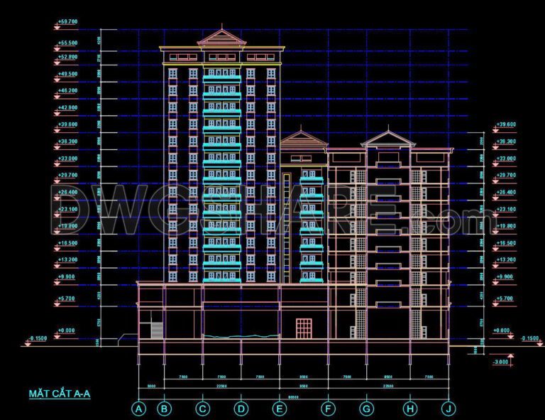 18. CAD drawings of a 17-story high-rise residential building project ...