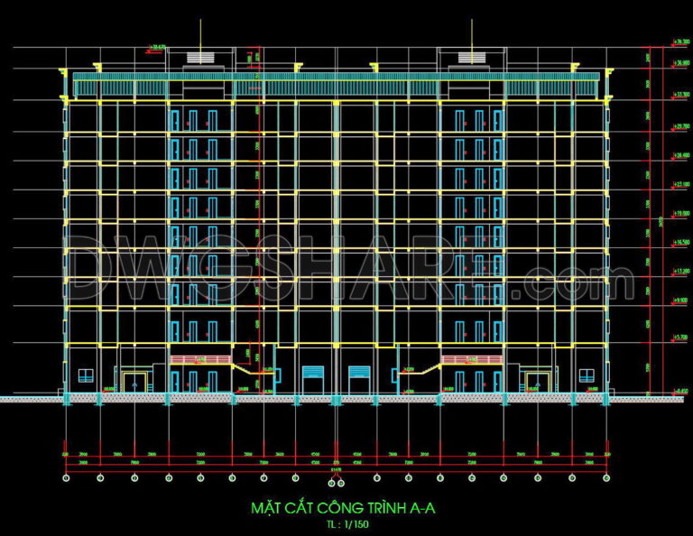 19. CAD drawings of a 10-story high-rise residential building project ...