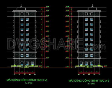 19. CAD drawings of a 10-story high-rise residential building project ...